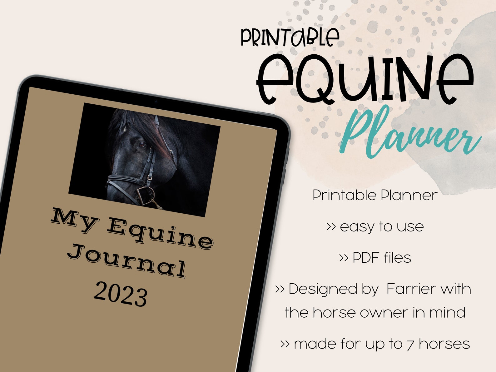 Printable Equine Planner | Horse Printable Planner | Minimal 2023 ...
