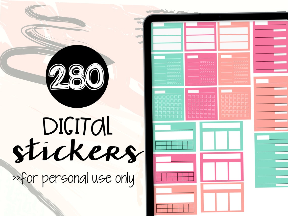 Digital Stickers for Digital Planning | Watermelon Color Planner ...