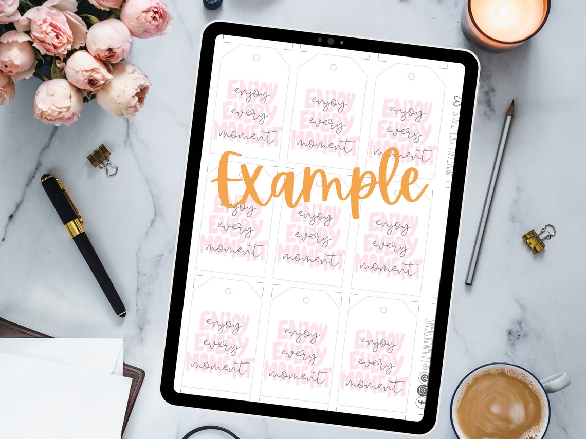 Enjoy the Moment Printable Gift Tag| Instant Download Simple Gift Tag ...