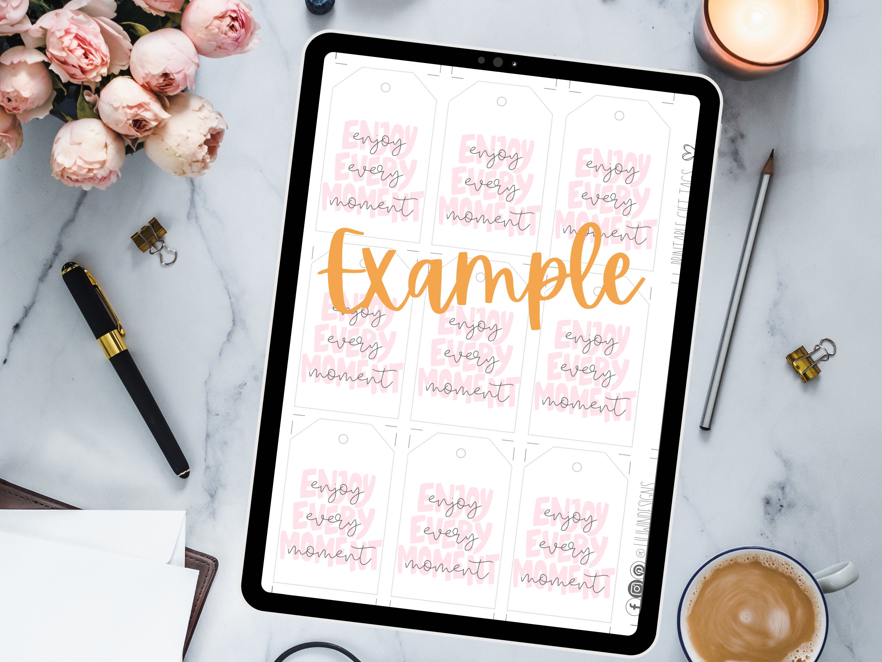 Enjoy the Moment Printable Gift Tag| Instant Download Simple Gift Tag ...