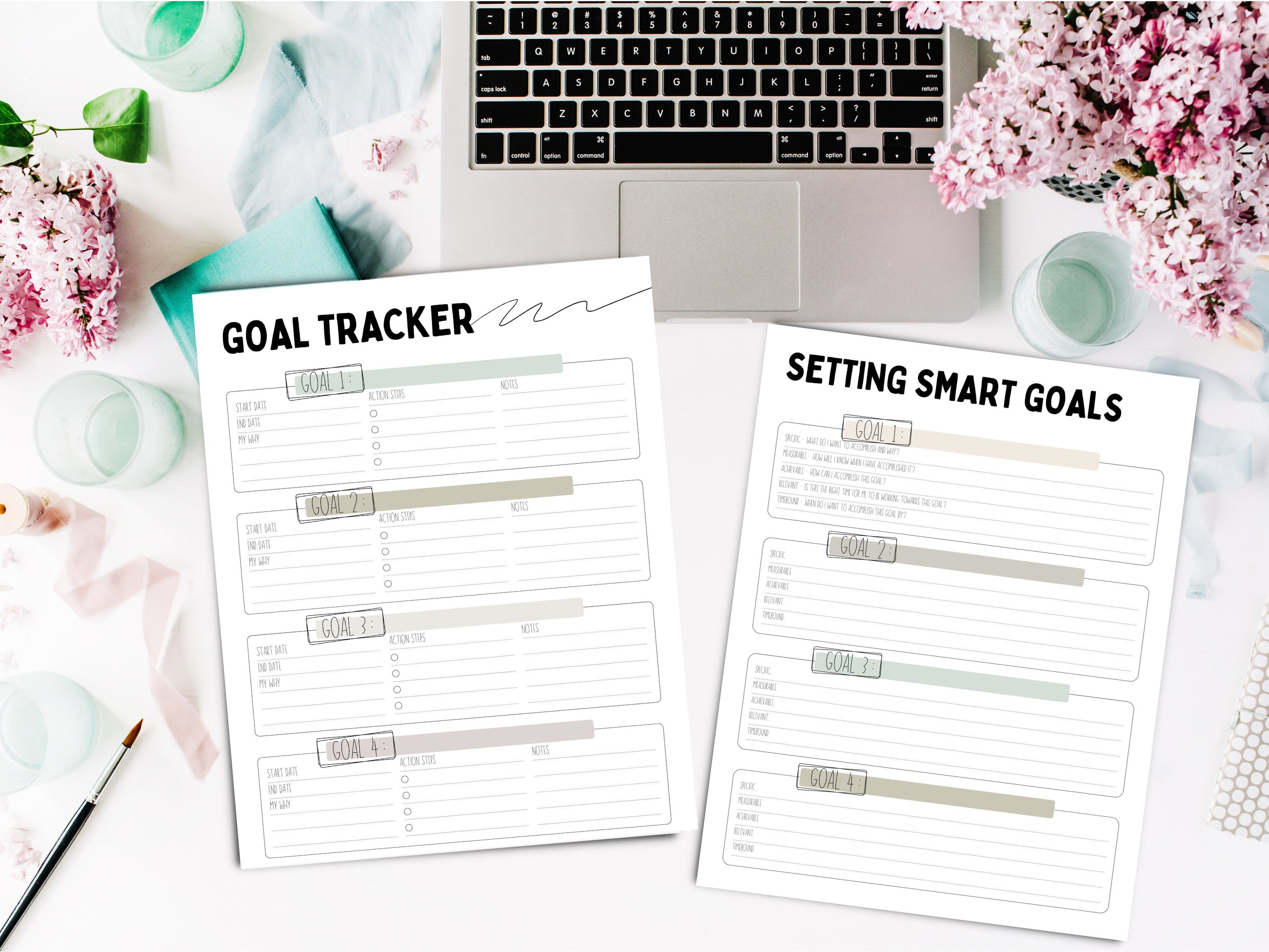Instant Printable/ Digital GOAL Planner Page (BUNDLE) | Instant ...