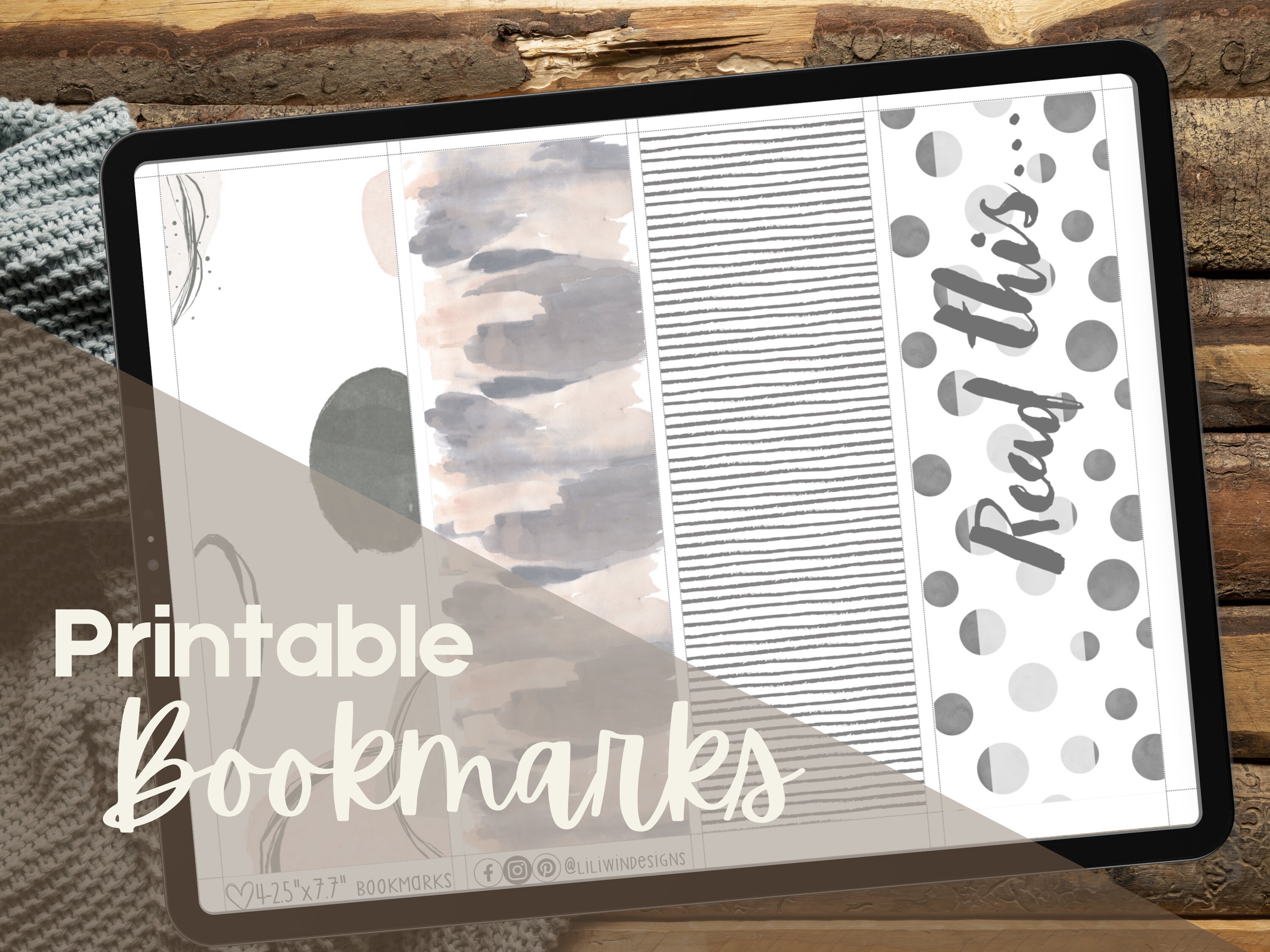 Printable Bookmark | Instant Printable Bookmarks With Simple Pattern ...