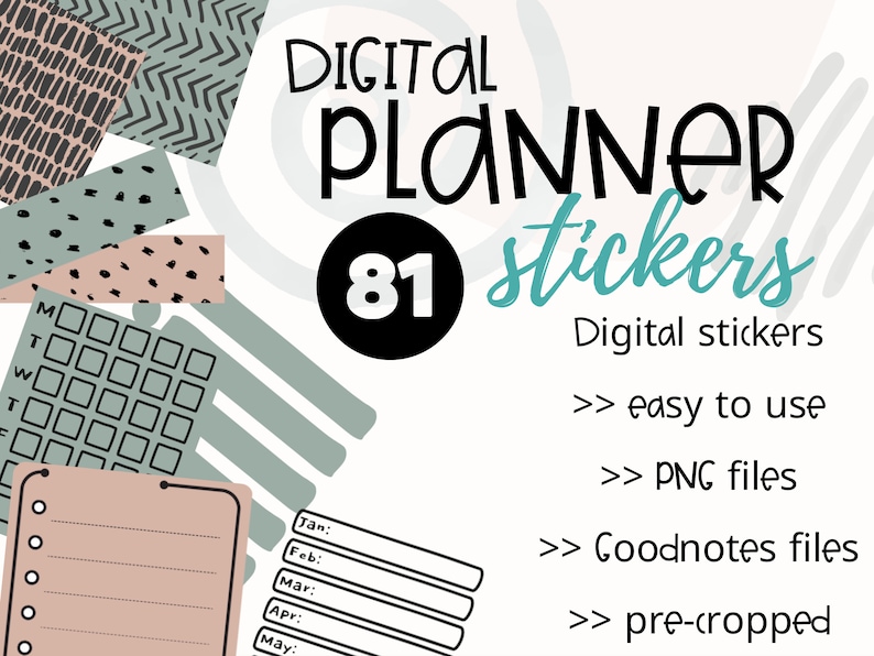Digital and Printable Stickers for Digital Planning | Digital and ...