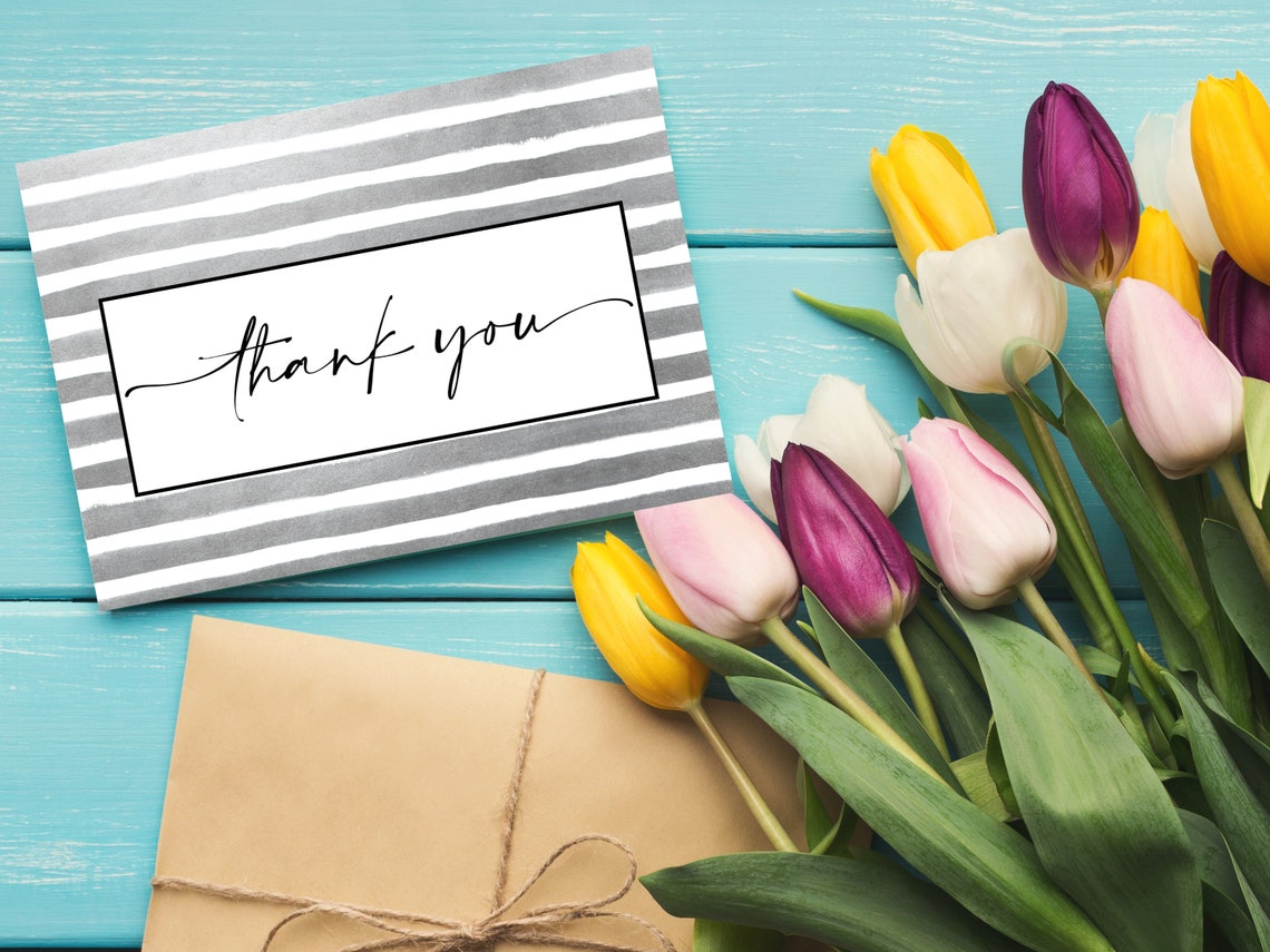 Thank You Printable Card Instant Download Simple Thank You Card Print ...