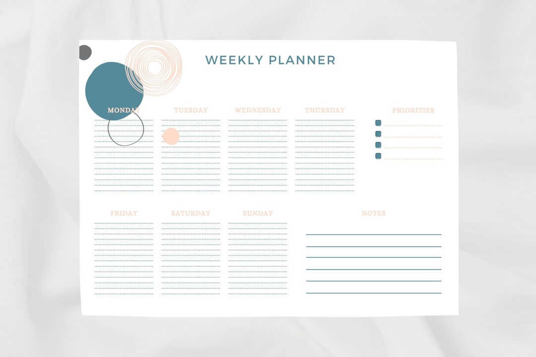 Weekly Planner - Dots - Weekly Organiser - Etsy