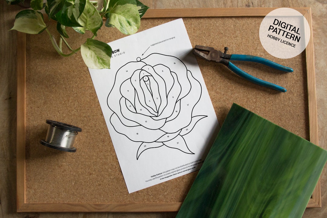 Vulva Rose Stained Glass Pattern Yoni Rose Digital Download - Etsy