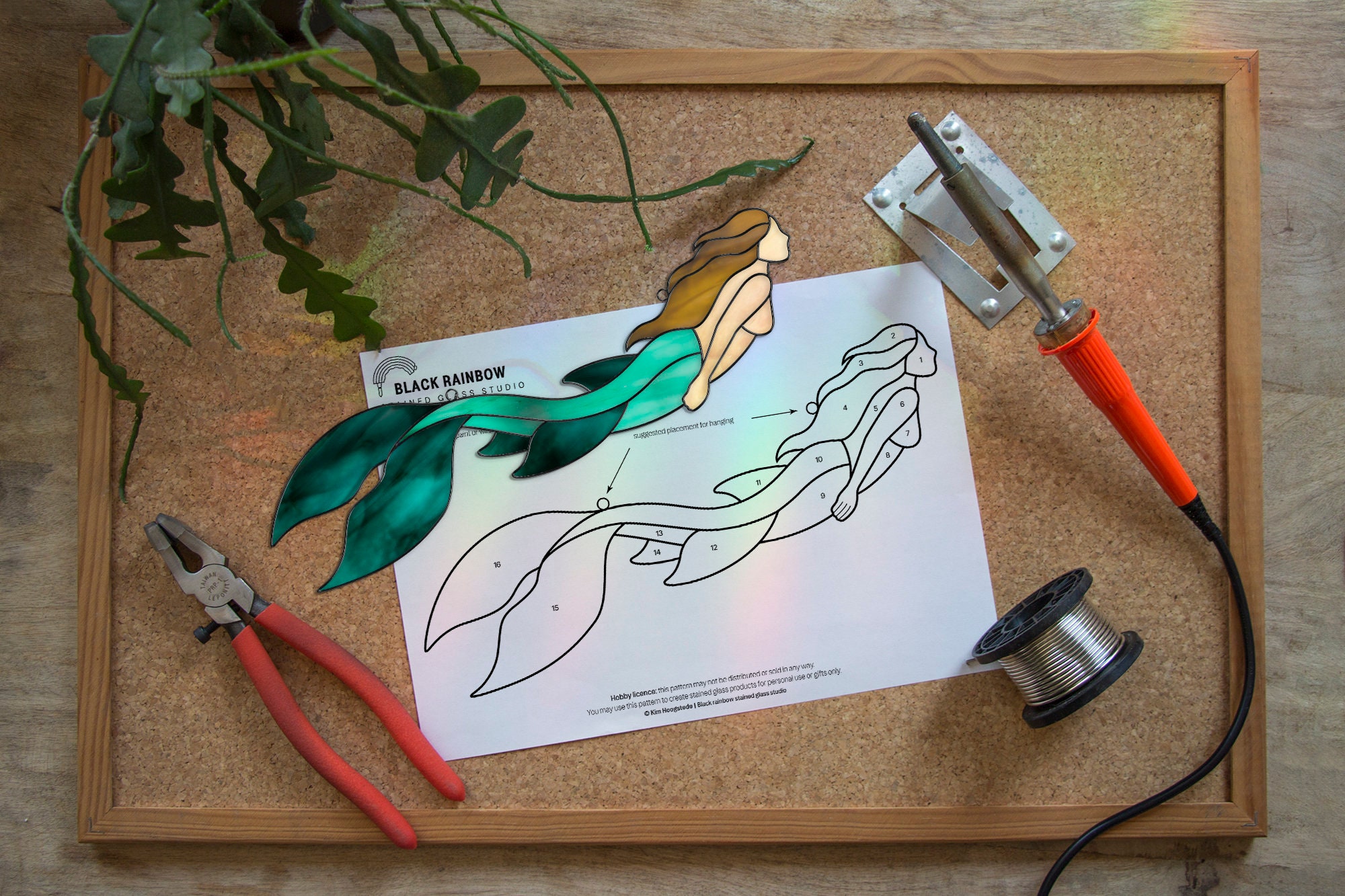 Mermaid Tiffany Pattern, Siren Stained Glass Pattern, Sea Creature ...