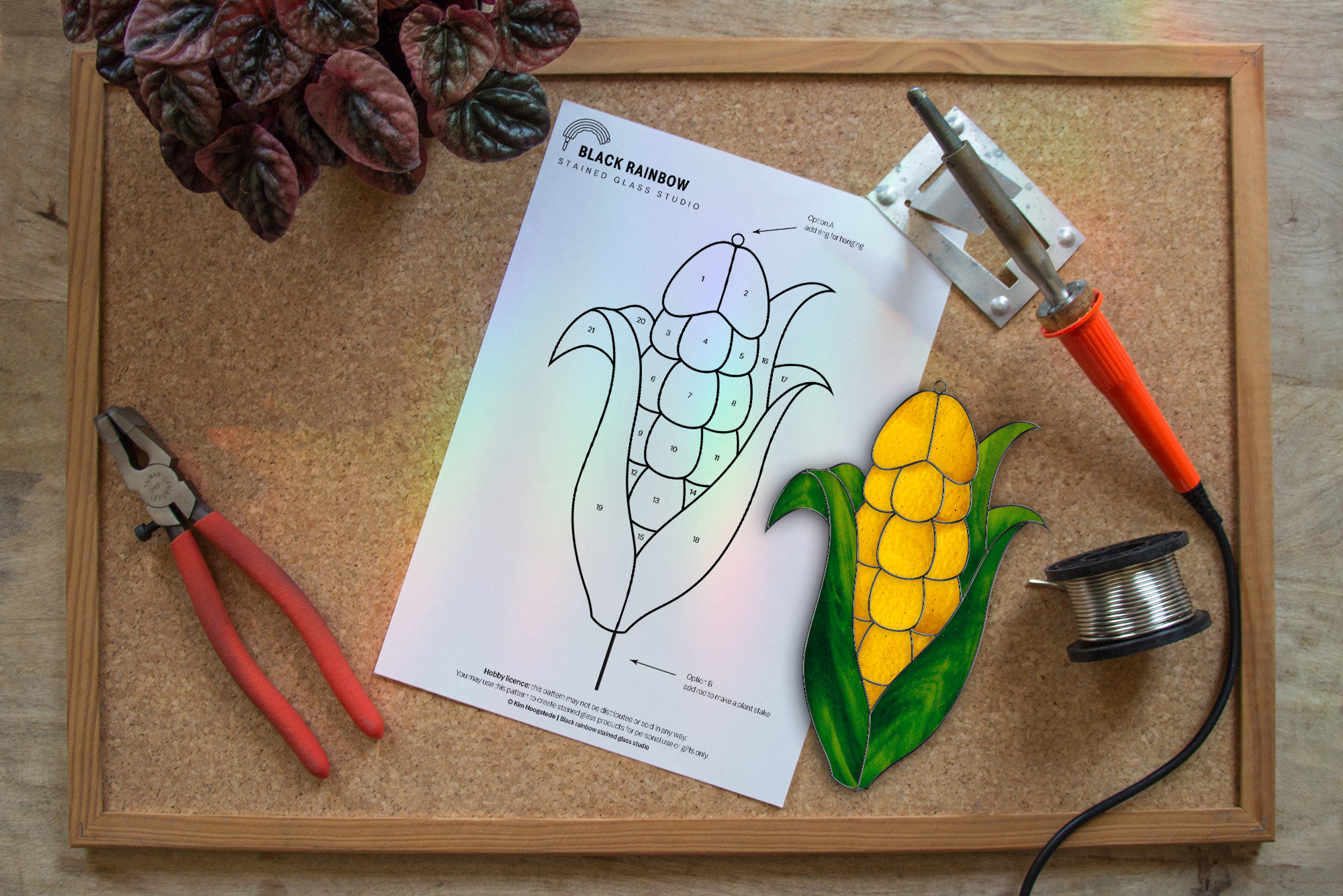 Corny Stained Glass Pattern, Willy Corn Suncatcher, Funny Corn ...