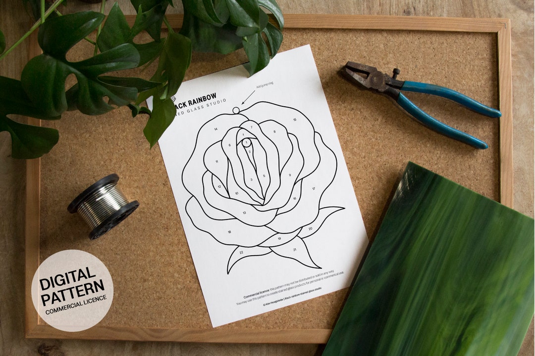 Vulva Rose Stained Glass Pattern Yoni Rose Digital Download - Etsy