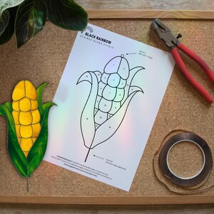 Corny Stained Glass Pattern, Willy Corn Suncatcher, Funny Corn ...