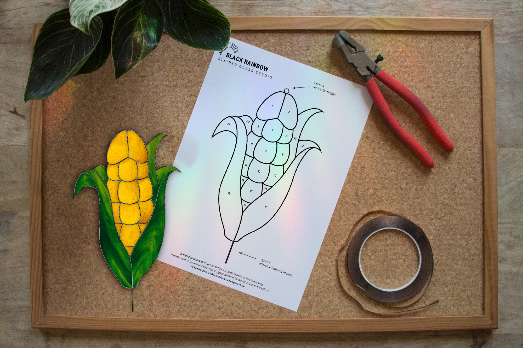 Corny Stained Glass Pattern, Willy Corn Suncatcher, Funny Corn ...