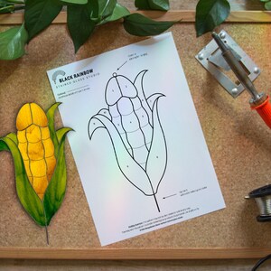 Corny Stained Glass Pattern, Willy Corn Suncatcher, Funny Corn ...