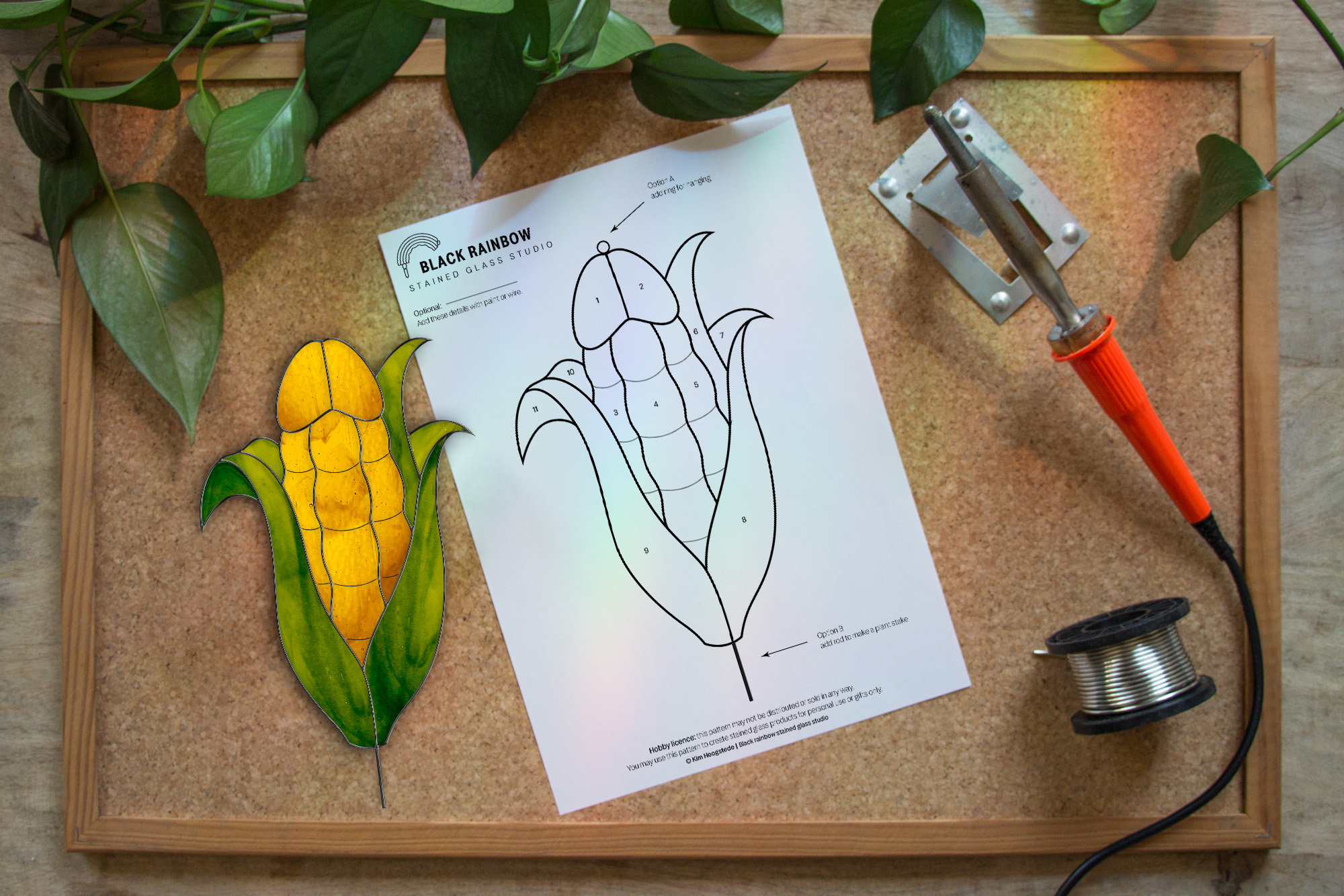 Corny Stained Glass Pattern, Willy Corn Suncatcher, Funny Corn ...