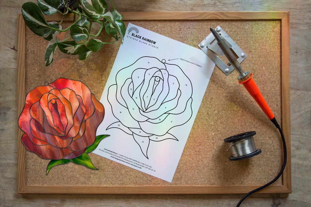 Vulva Rose Stained Glass Pattern, Yoni Rose Digital Download ...