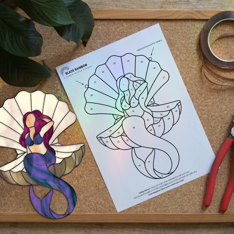 Stain Glass Mermaid - Etsy