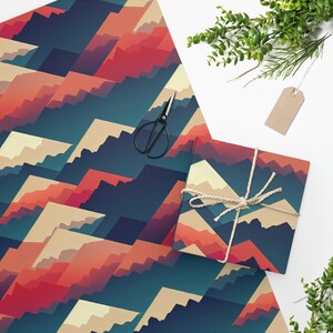 Mountain Wrapping Paper Beautiful Sunset Mountain Minimalist Pattern ...