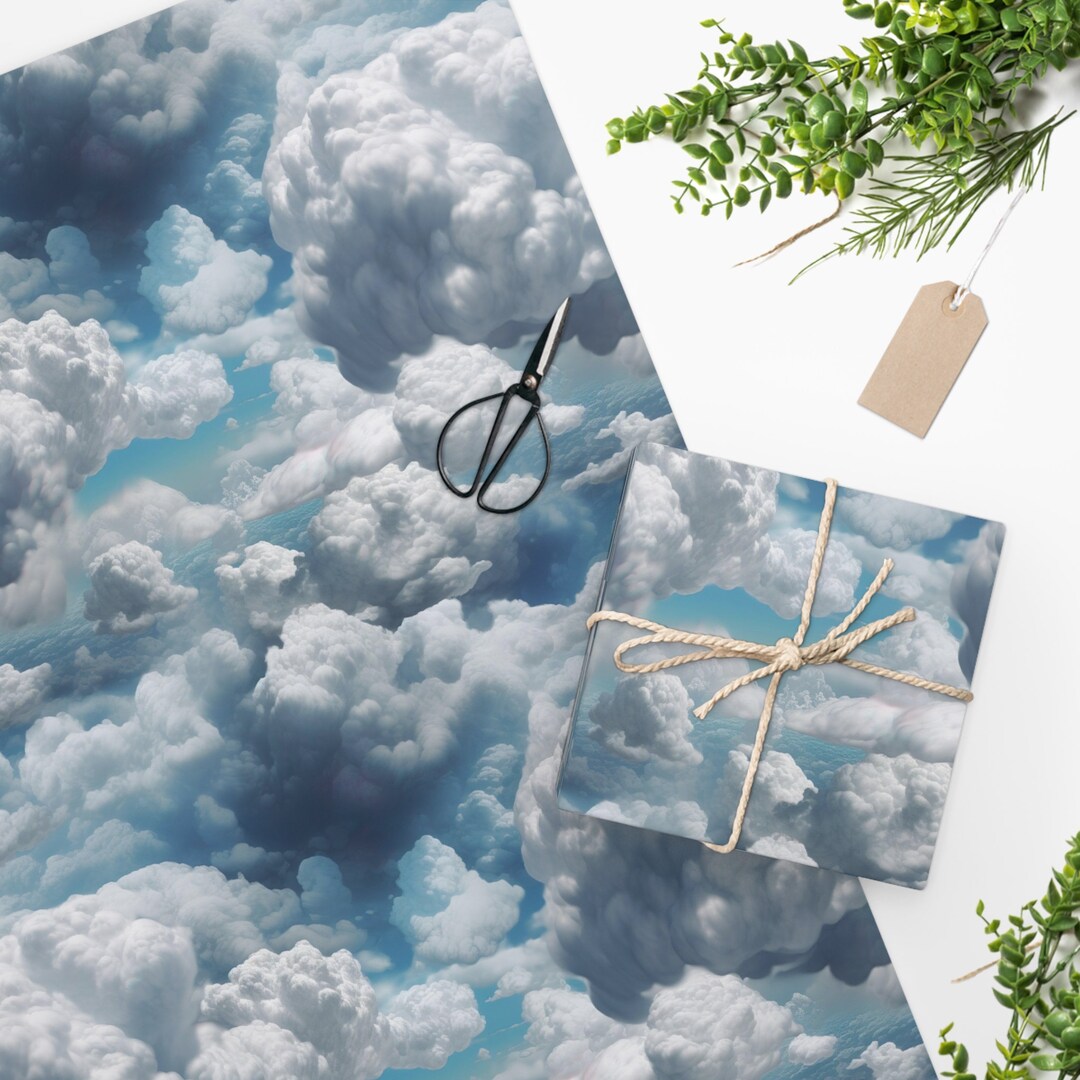 Realistic Clouds Pattern Wrapping Paper High in the Sky Cloud Pattern ...