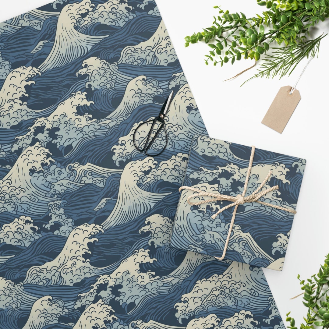 Great Wave Crashing Wave Japanese Style Ocean Pattern Christmas Present ...