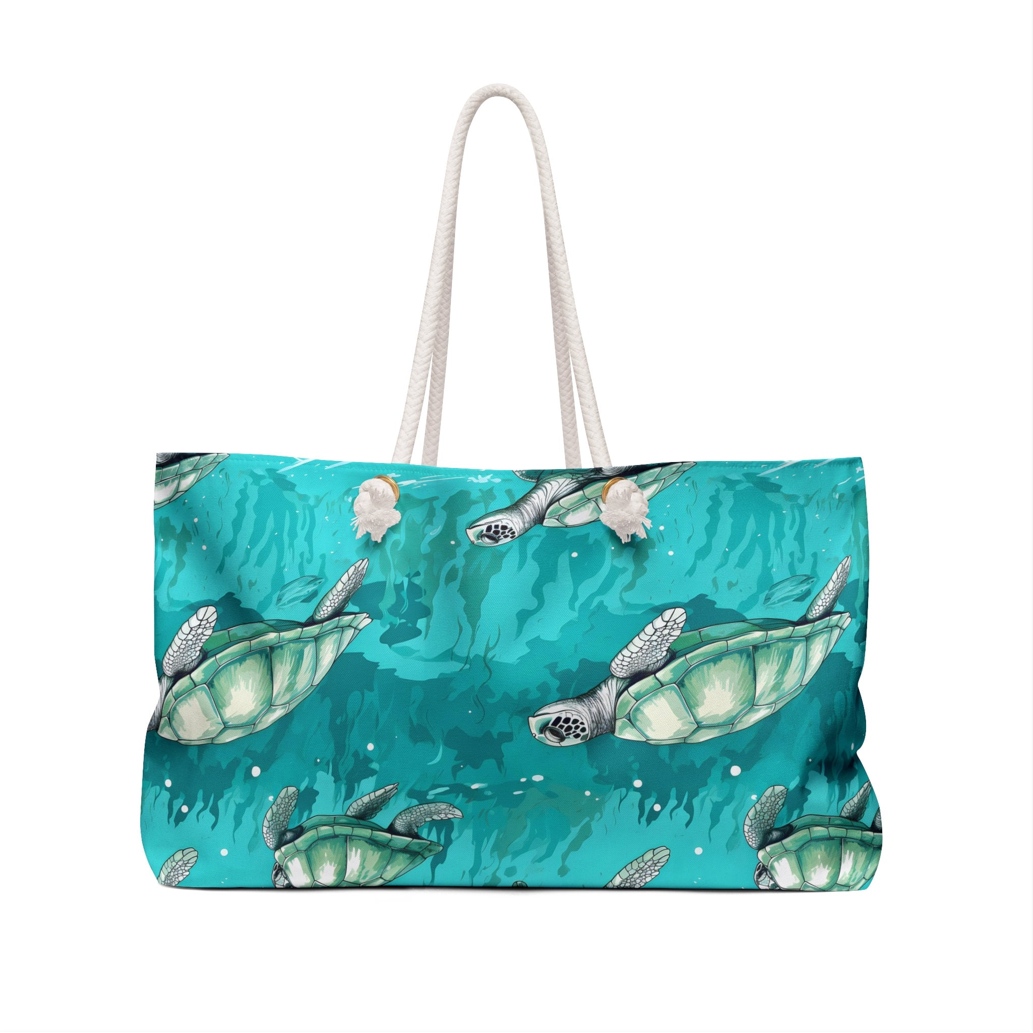 Bright Watercolor Sea Turtles Pattern Weekender Beach Bag Splatter ...