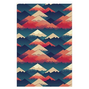 Mountain Wrapping Paper Beautiful Sunset Mountain Minimalist Pattern ...