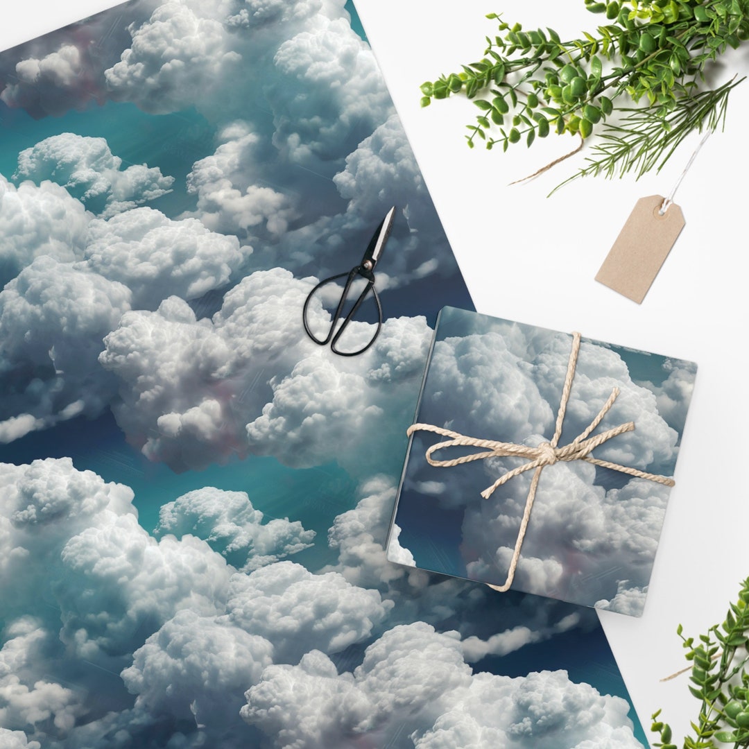 Realistic Cloud Pattern Wrapping Paper With High Contrast Clouds Cloud ...