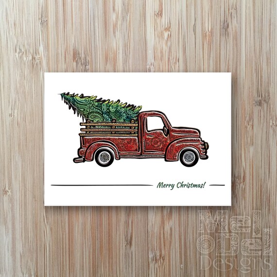 Old Truck With Christmas Tree Printable Snowmen With Christmas Tree In