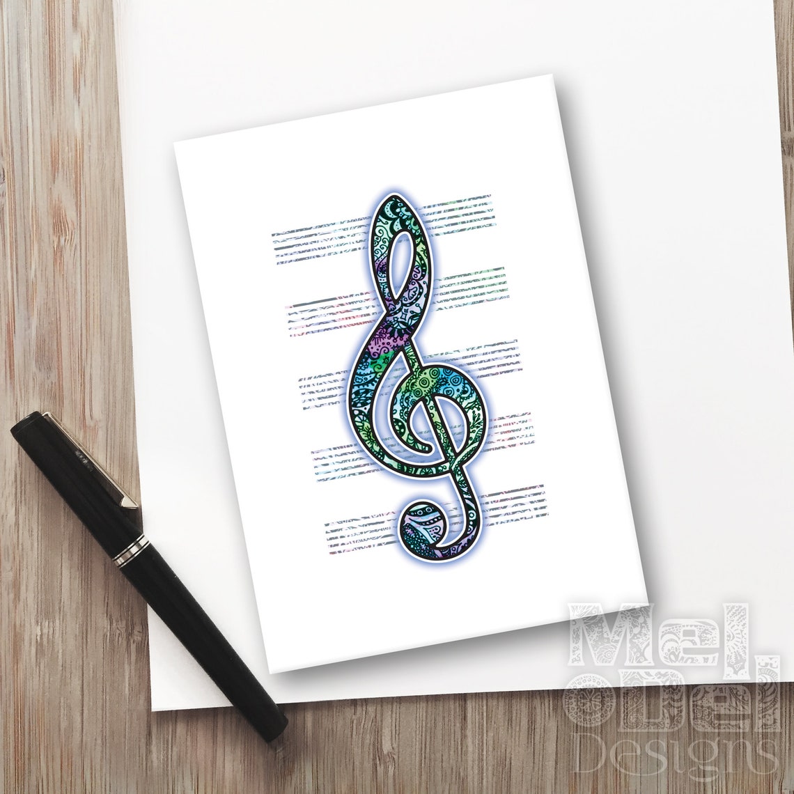 Treble Clef Printable Greeting Card or Recital Invite Musician Note ...