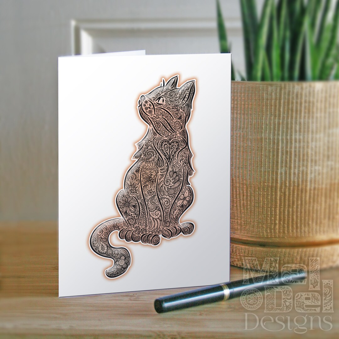 Printable Cat Greeting Card: Kitten Friendship Notelet (PDF) - Etsy