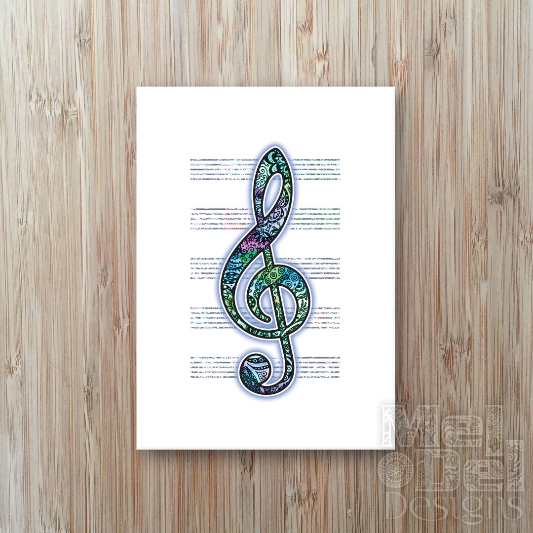 Treble Clef Printable Greeting Card or Recital Invite Musician - Etsy