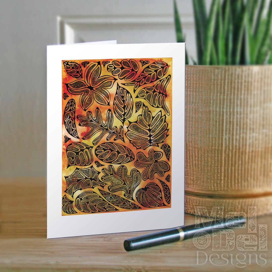 Fall Foliage Printable Card, Rustic Autumn Leaves Card, Seasonal ...