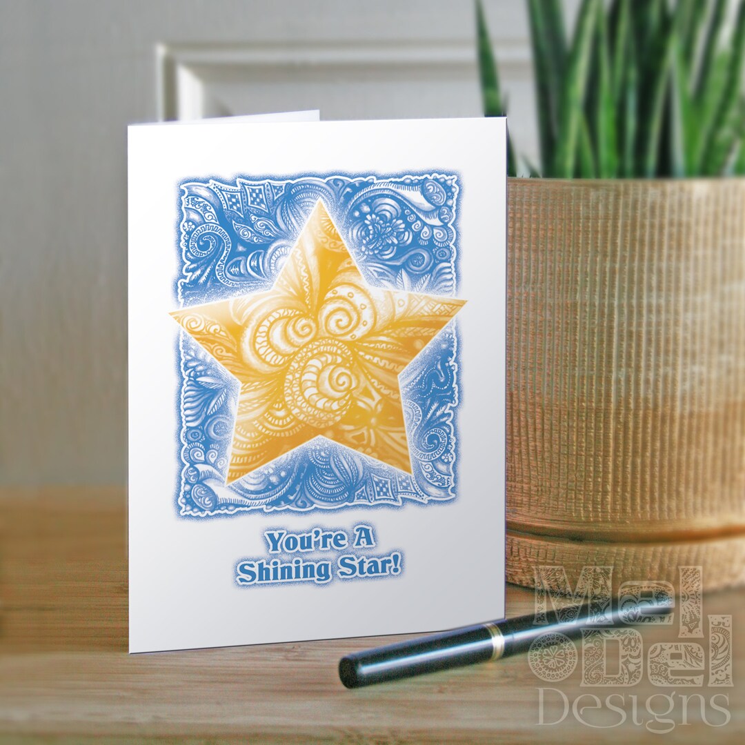 You're A Shining Star Printable Card Encouragement Recognition ...
