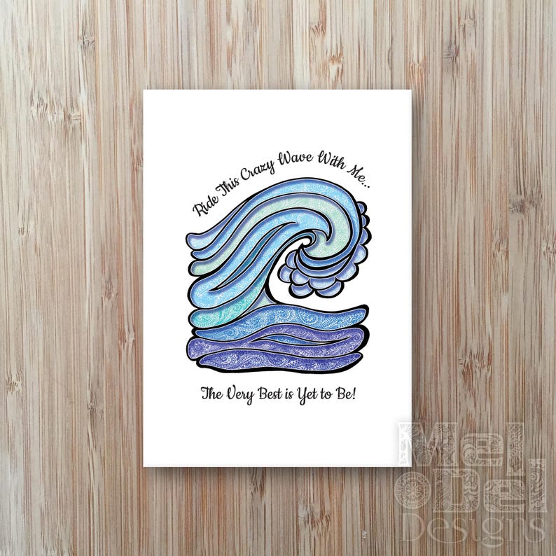 Ocean Wave Greeting Card: Printable Encouragement Card (PDF Download, 4 ...