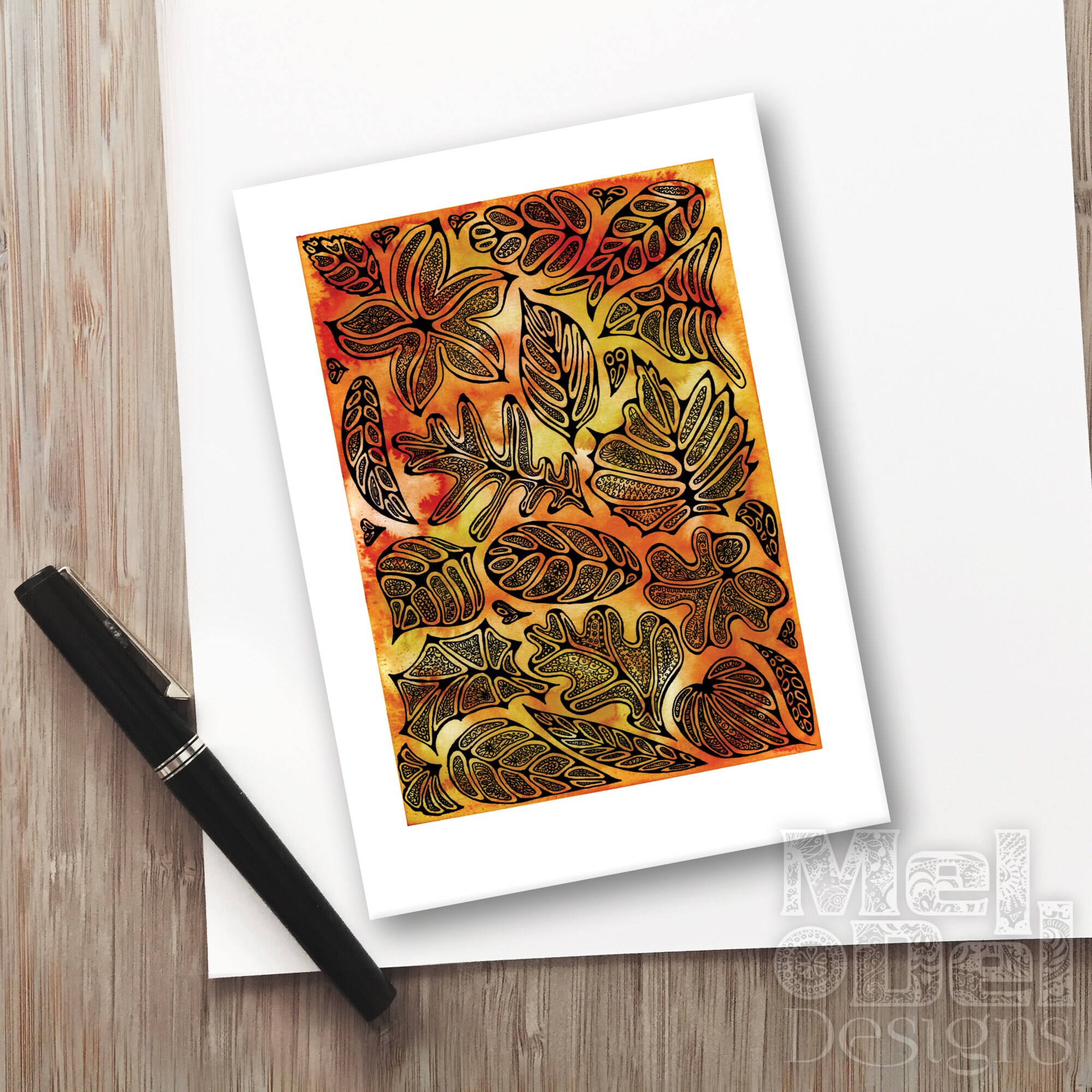 Fall Foliage Printable Card, Rustic Autumn Leaves Card, Seasonal ...