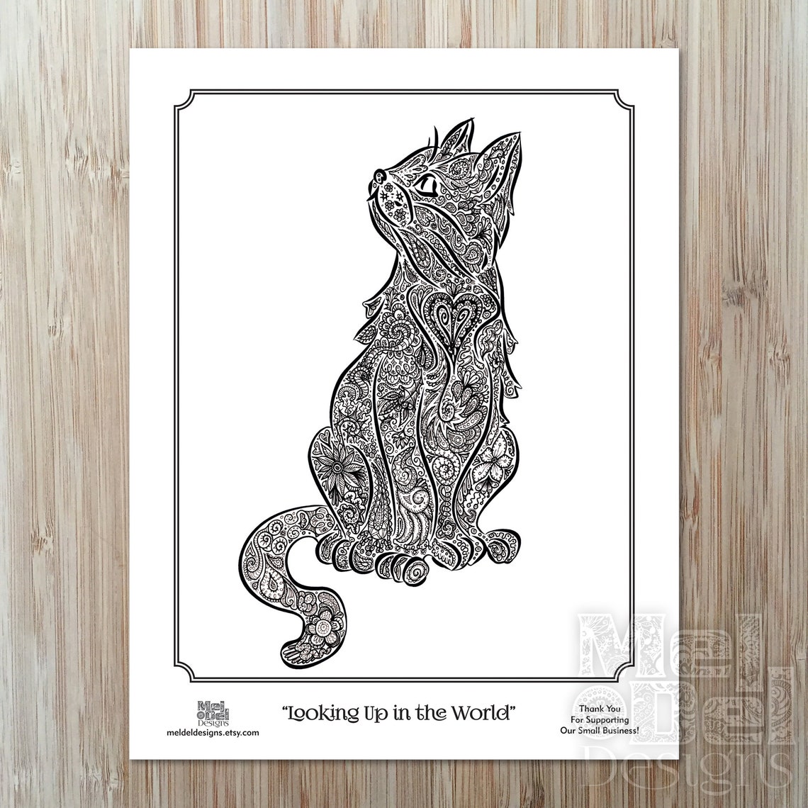 Cat Coloring Page, Printable Coloring Sheet, Cat Lover Gift, Relaxation ...