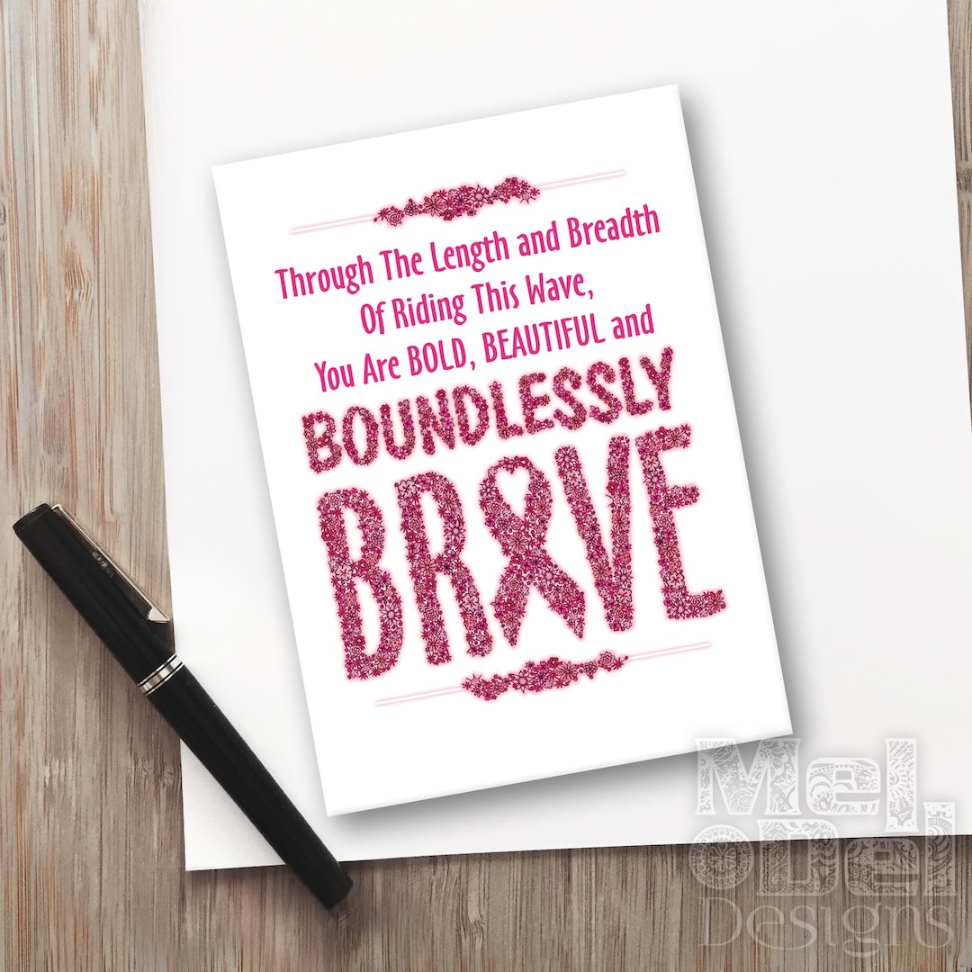 Printable Breast Cancer Card, Breast Cancer Awareness, Motivational ...