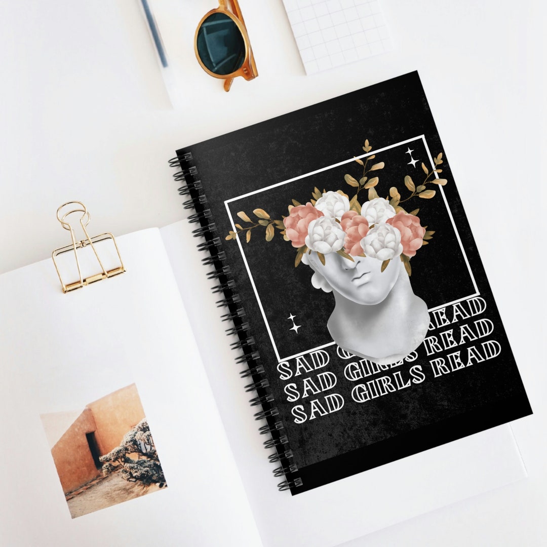 Sad Girls Read Spiral Bound Lined Notebook, Gifts for Bookworms, Book ...