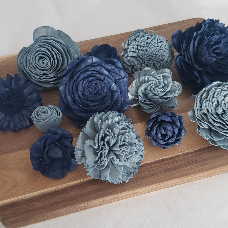 Slate Blue Flower Wood - Etsy