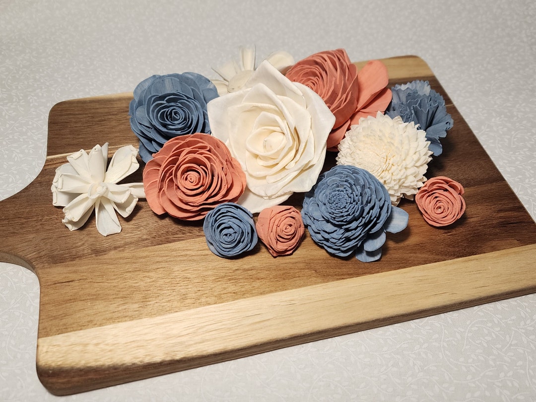 Dusty Blue and Crushed Pink Coral Sola Wood Assortment,diy Crafts,sola ...