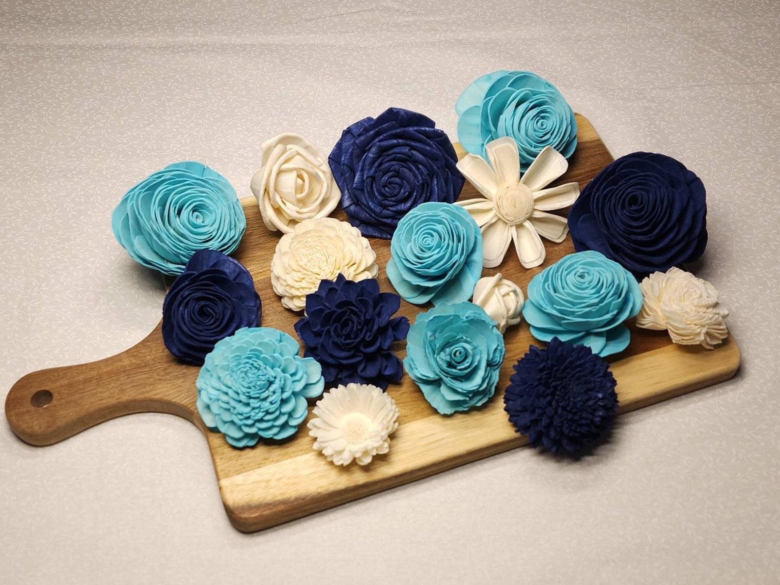 Navy Blue and Aqua Blue Sola Wood Assortment,diy Crafts,sola Wood ...