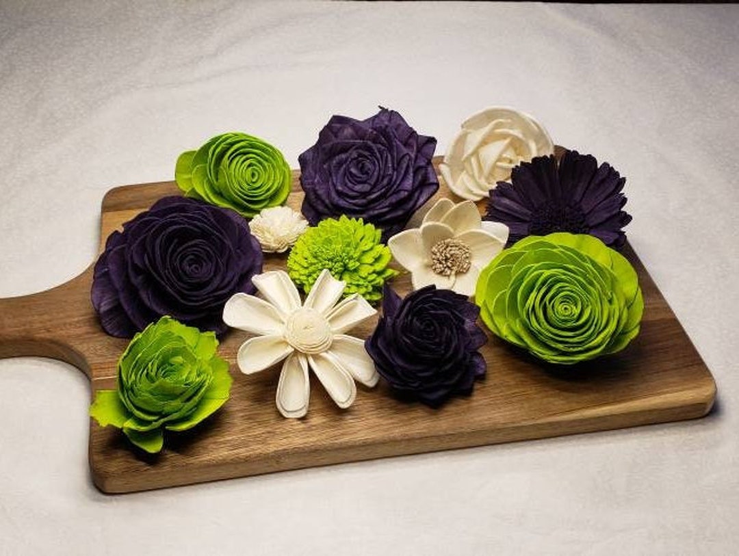 Deep Purple and Lime Green Sola Wood Assortment,diy Crafts,sola Wood ...