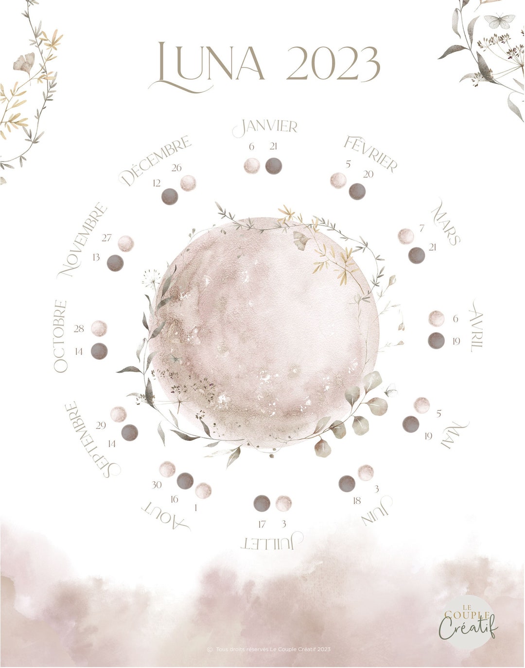 Lunar Calendar 2023 - Etsy