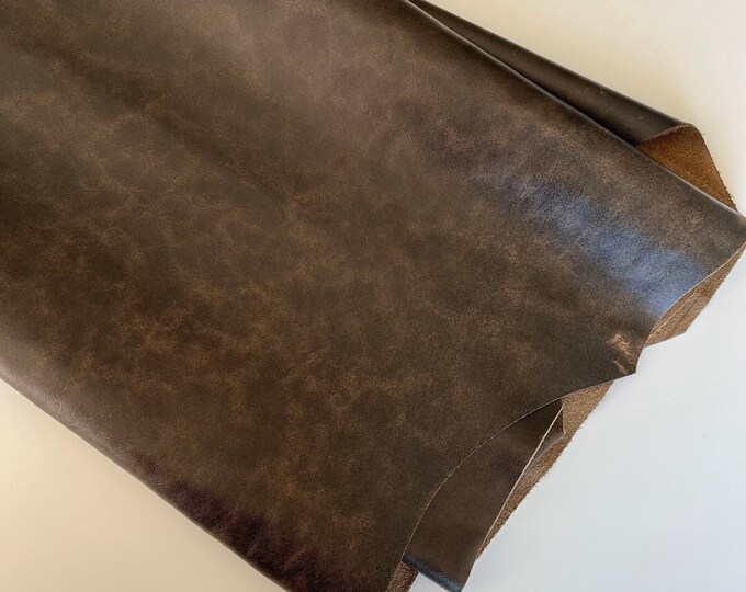 Distressed Soft Rustic Italian Leather 1.5 Mm/3-4oz Brown, 16-17 Sqft ...
