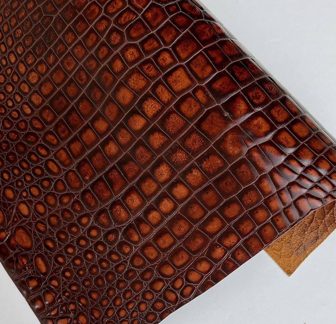 Leather Sheets Gator Animal Skin Texture Dimensional Embossing, 2-3oz ...