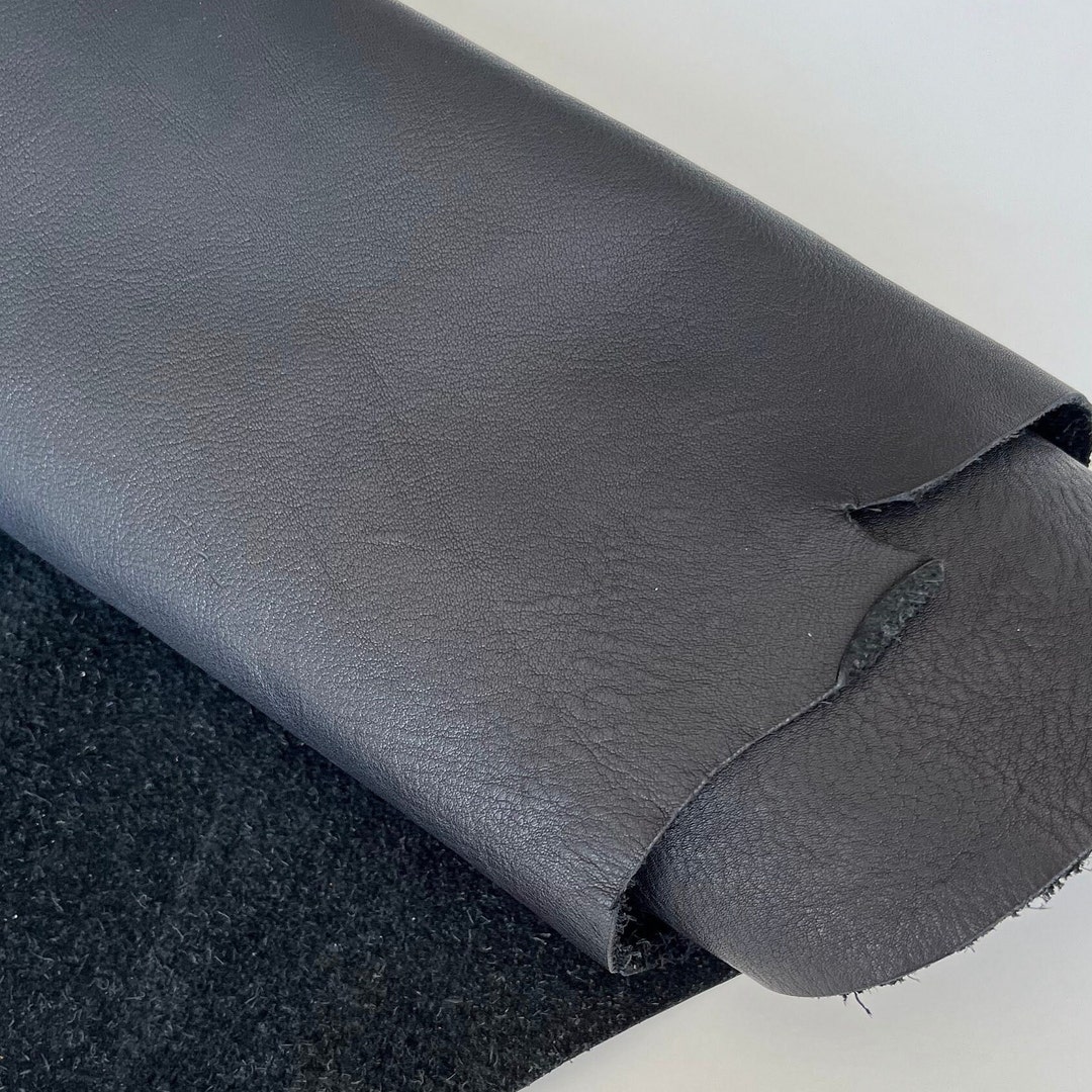Black Full Hide Pebbled Leather Skin, 1.8 Mm/4-5 Oz Real Natural ...
