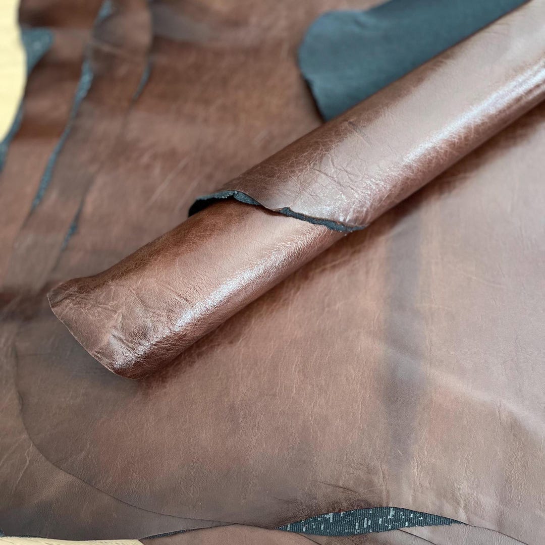 Distressed Brown Goat Leather Skin, 1.0mm/2-3oz, Leather for Crafting ...