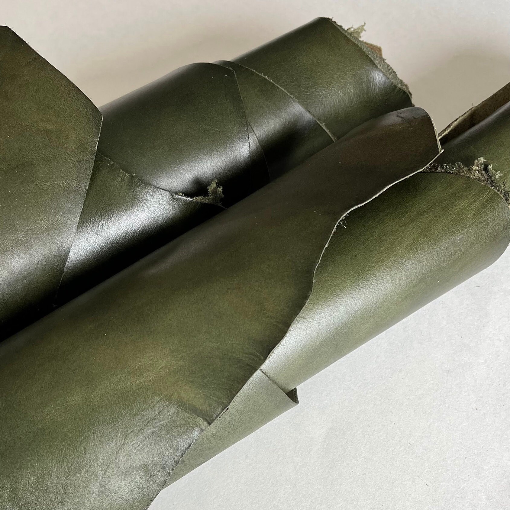 Khaki Green Vegetable Tanned Leather Bellies Cowhide, 1.8mm/4-5oz Oz ...