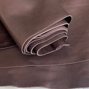 Smooth Dark Brown Soft Nappa Leather, Large Sides Leather for Shoes ...