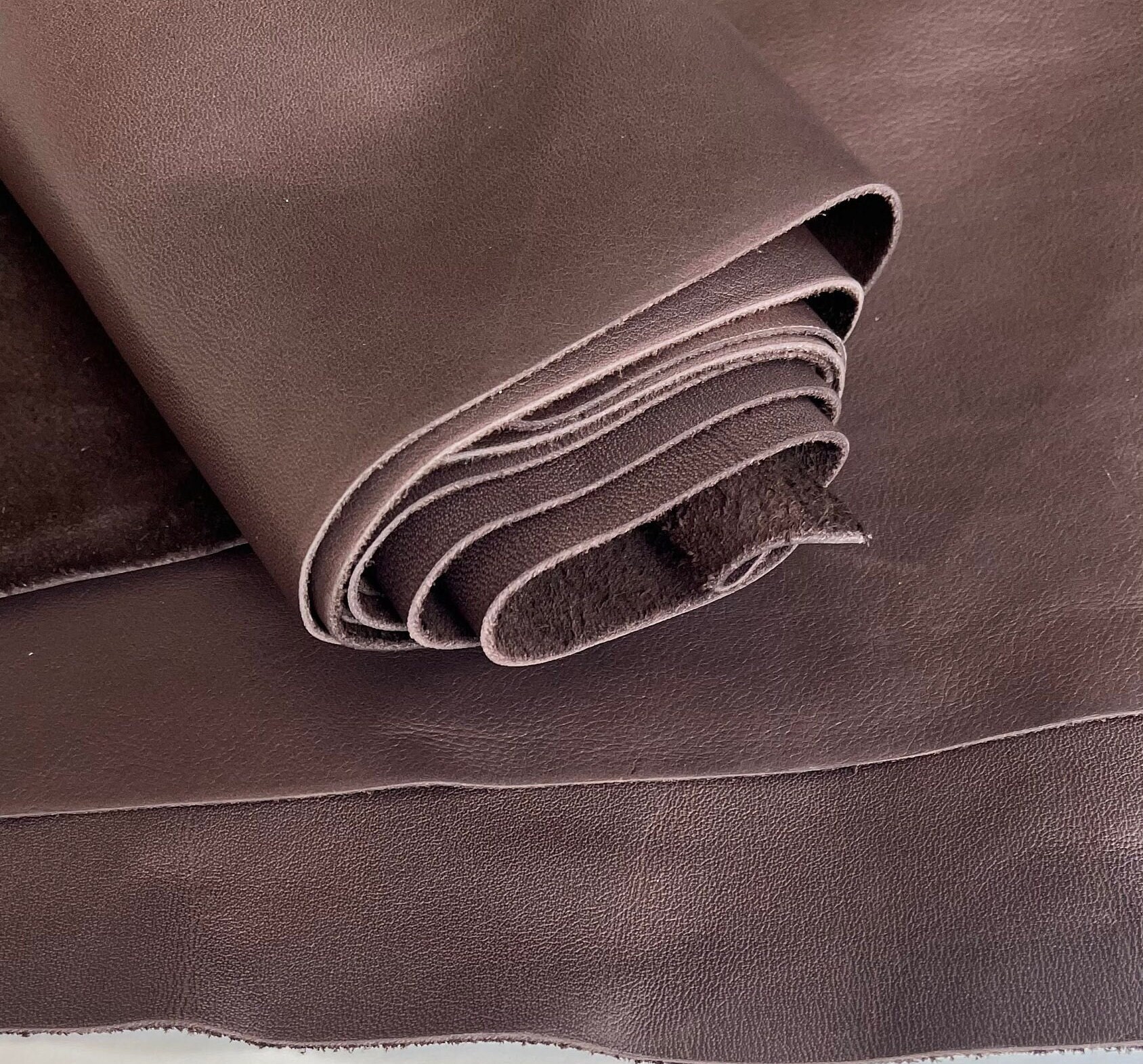 Smooth Dark Brown Soft Nappa Leather Large Sides Leather for - Etsy