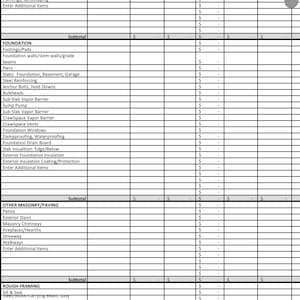 Construction Budget and Estimate Worksheet - Etsy