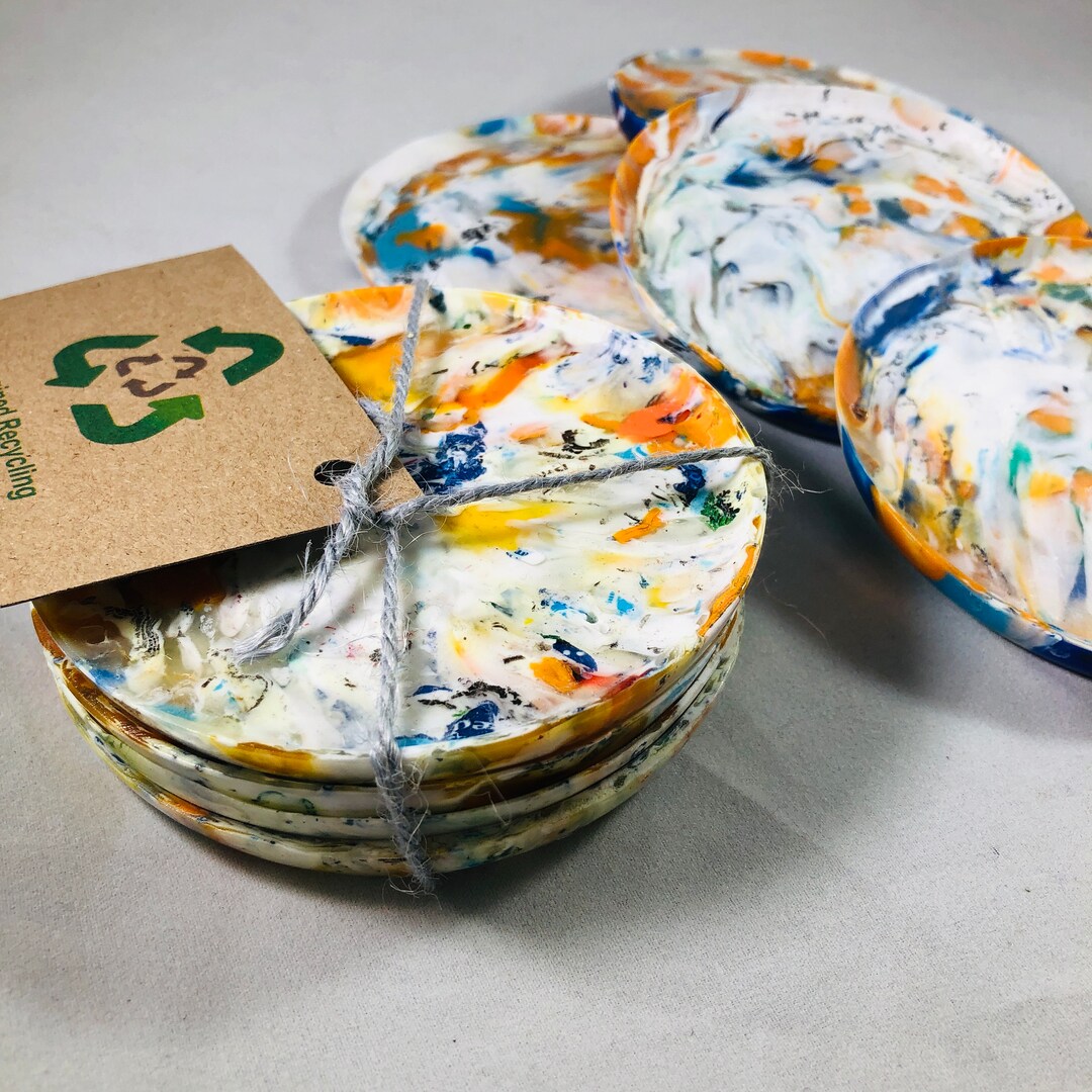 Recycled Plastic Coasters - Etsy